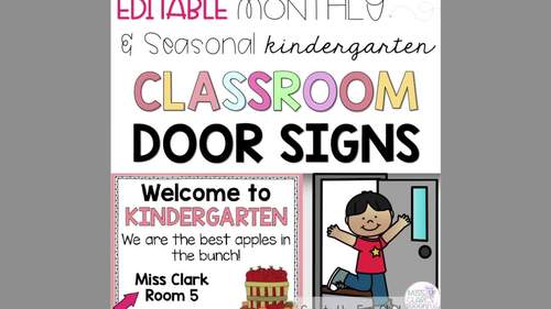 EDITABLE Seasonal Welcome to Our Classroom Door Signs | FOURTH GRADE