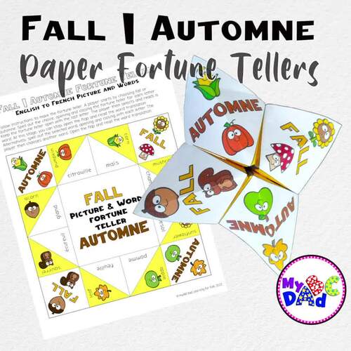 Fall Paper Fortune Teller | French Vocabulary Activity | TPT