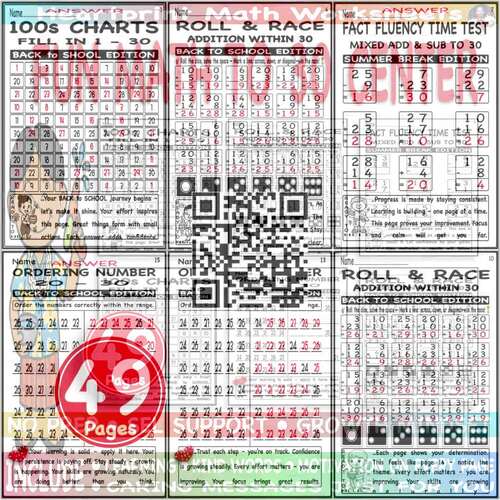 First Grade Math Games | Math Centers to 30 Worksheets | Activities ...