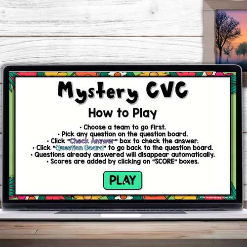 No Prep CVC Mystery Words PowerPoint™ Literacy Center Activity | TPT