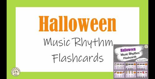 Halloween Music Rhythm Flashcards | Ta, Ti-Ti, Rest | Google Slides™ + PDF
