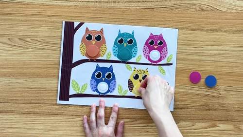 Match the Owl Colors Worksheet, Busy Book Pages, Toddler Busy Book ...