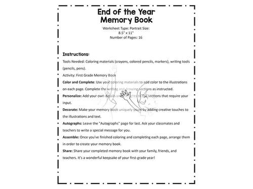 End of the Year Awards Memory Book Digital Print | End of the Year ...
