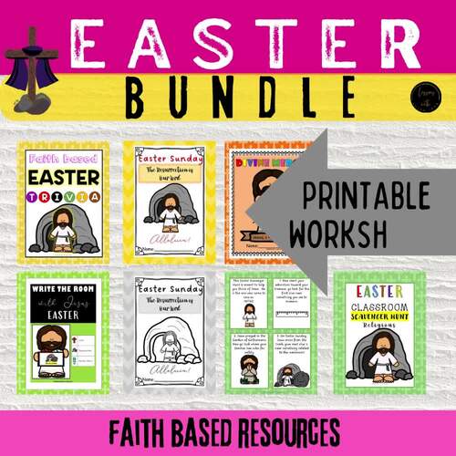 EASTER BUNDLE! No-Prep Activity Workbooks (Printable Religious Worksheets)