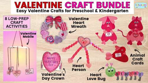 Valentine Craft Bundle, Easy Valentine Crafts for Preschool ...