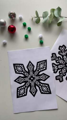 Mosaic Snowflakes Coloring Pages - Winter Art Activity | TPT