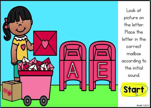 BOOM Cards: Valentine's Day Initial Sounds by PreK Partner | TPT