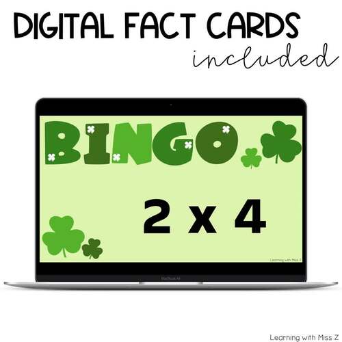 St. Patrick's Day Math Multiplication Bingo by Learning with Miss Z