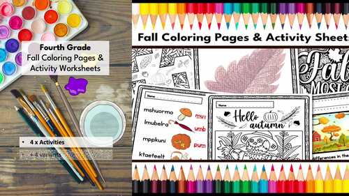 4th Grade Fall Coloring Pages and Autumnal Activity Sheets for Fourth ...
