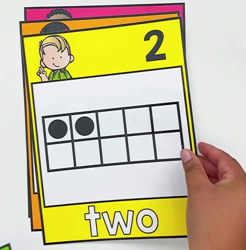 Number Posters with ten Frames | 0-20 English & Spanish | Brights