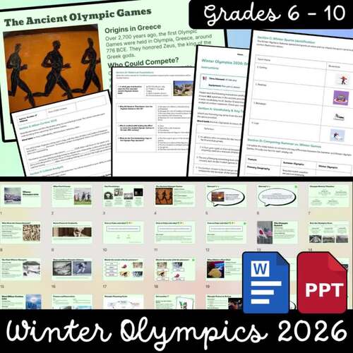 Winter Olympics 2026 reading comprehension | Milan-Cortina | | TPT