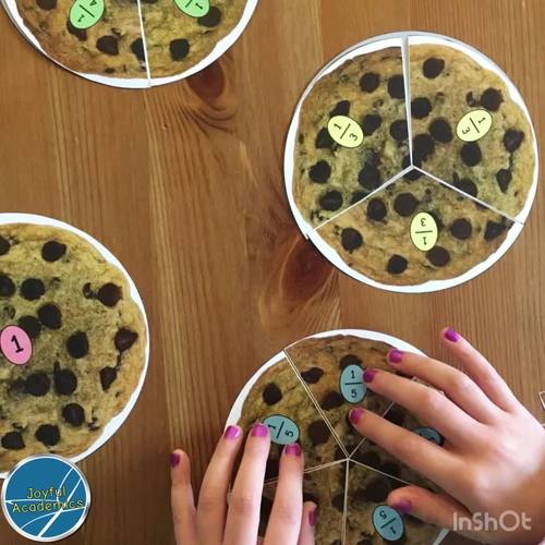 Cookie Fraction Circle Manipulatives by Joyful Academics | TPT