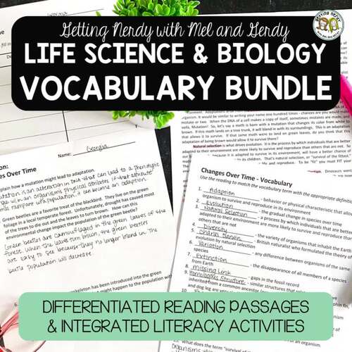 Biology | Life Science Vocabulary Differentiated Science Reading Passages