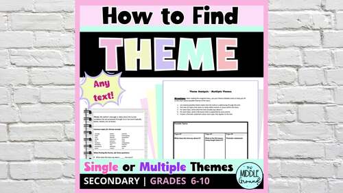 Teaching Theme Finding Theme - Practice Worksheet - Graphic Organizer