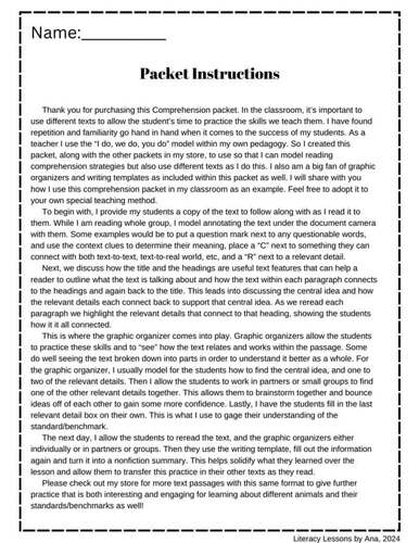 4th Grade Winter Animal Reading Comprehension Passage with Questions ...