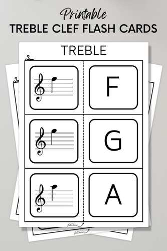 Treble Clef Flashcards with BONUS Blank Flash Cards - Learn Music Notes