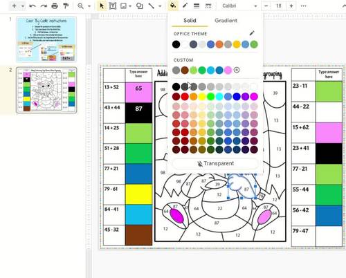 Adding and Subtracting 2 Digit Numbers Without Regrouping Digital Color ...