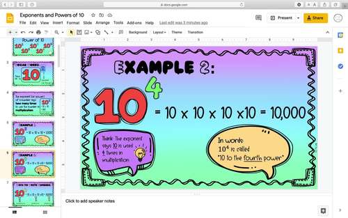 Powers of 10 and Exponents: NO PREP Google Slide Lesson & Self-Checking ...