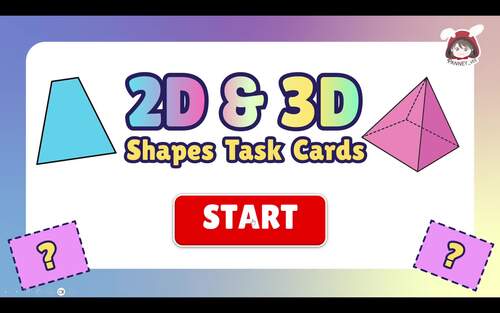 2D & 3D Shapes Task Cards | 2D & 3D Game | Geometry Activities | TPT