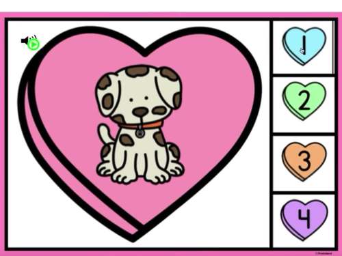 Valentine Boom Cards Counting Syllables Distance Learning by Firstieland