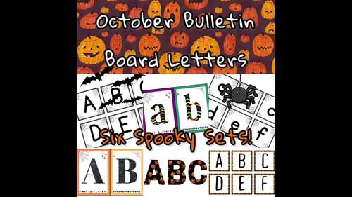 Halloween / Fall Bulletin Board Letters (Pumpkins, Spiders, Candy Corn ...
