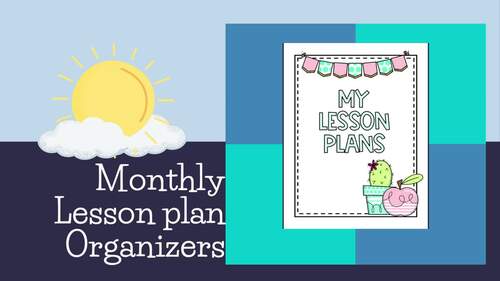 Monthly Lesson Plan Organizers by Joy and Sunshine Collective | TPT