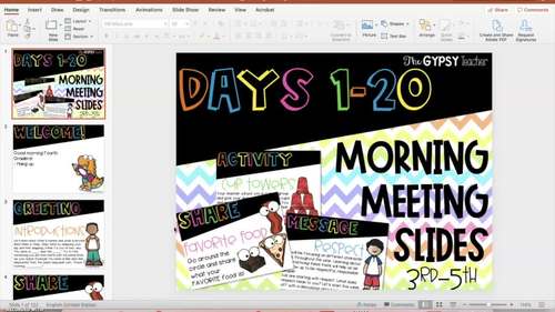 Morning Meeting Slides Bundle | TPT
