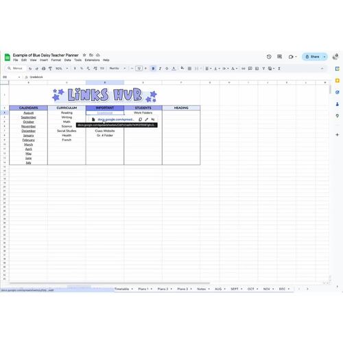 Digital Google Sheets Teacher Planner: A Lesson Plan Template in Google ...