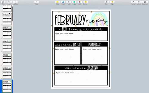 Editable Classroom Newsletters - Golden Rainbow by A Classy Classroom