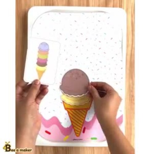 Ice cream stacking pattern flisat insert montessori activity by Bee a maker