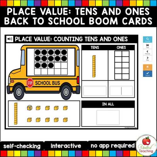 Tens and Ones Boom Cards (Back to School) by United Teaching | TpT