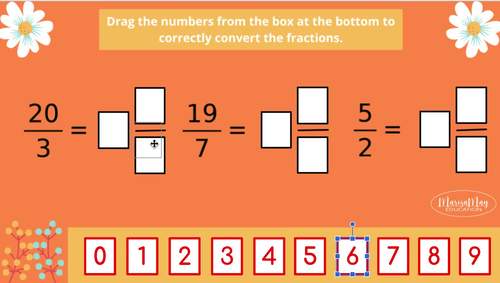 Fourth Grade Math - Mixed Numbers & Improper Fractions Drag & Drop Activity
