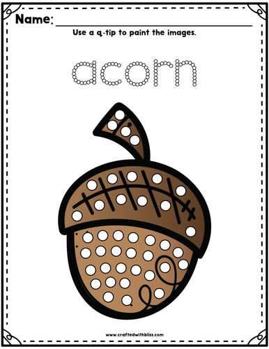 Colored Q-Tip Painting - Fall/Autumn Season Fine Motor Activity | Fall ...