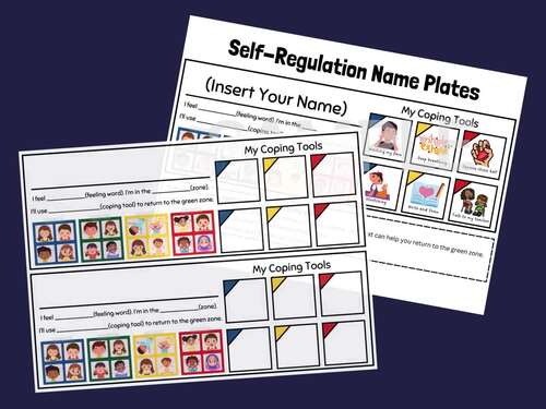 Zones of Regulation (ZOR) Self-Regulation Name Tags Name Plates ...