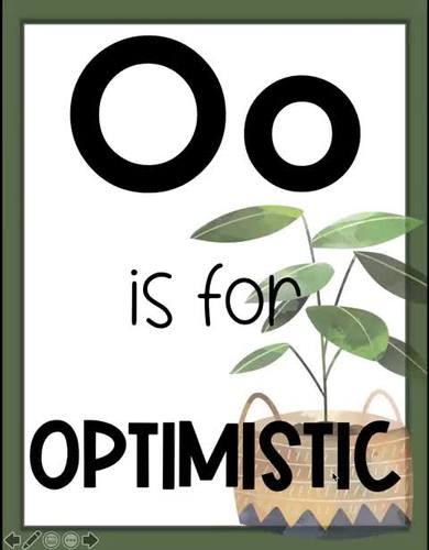 Positive Traits Alphabet Posters Classroom Decor Boho House Plants Theme