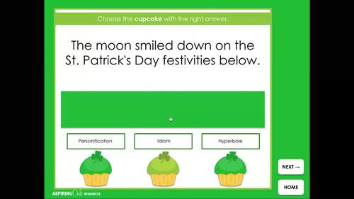 Figurative Language St Patricks Day Review Game Test Prep St Paddys ELA