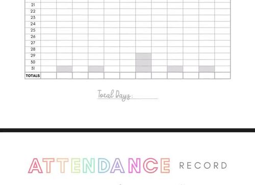 Attendance Sheet, Single Student, Homeschool by Little Rainbow School House