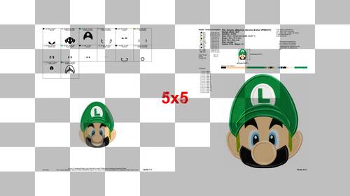 Luigi Super Mario Head Fill Machine Embroidery Design - Instant Download