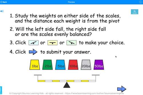Balance Beam 2: Forces BOOM digital distance learning practice (lbs)