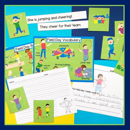Field Day Sentence Picture Match | Sight Word Reading Center | TPT