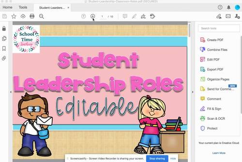 Classroom Leadership Jobs - Editable by School Time Teaching | TPT