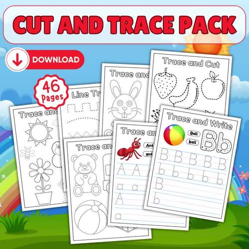 ABC Cut and Trace Activities | Preschool Coloring |Tracing Alphabet ...