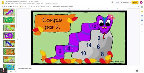 Je compte par 2 jusqu'à 50: Google Slides™ by Mme Bock | TPT