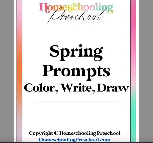 Spring Color Draw Write Prompts for Preschoolers by HomeschoolingPreschool