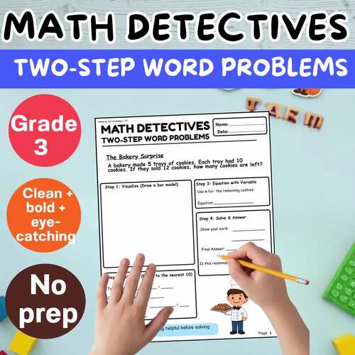 Two-Step Word Problems Grade 3 | Math Detectives Problem Solving with ...