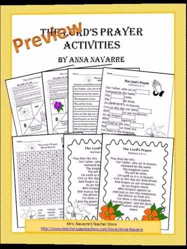 The Lord's Prayer Activities by Anna Navarre | Teachers Pay Teachers