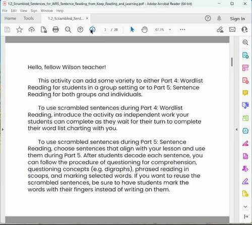 Level 1 Unit 3 Substep 1.3 Scrambled Decodable Sentences CVC Words with ...