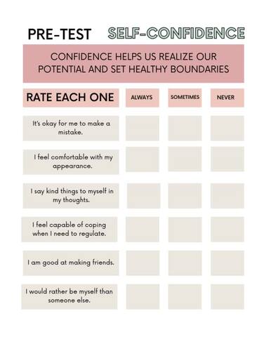 Self-Confidence Counseling Group Presentation & Workbook | TPT