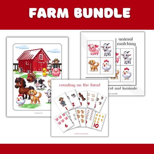Farm Theme Bundle | Preschool & Kindergarten | Math, Literacy, and Fine ...