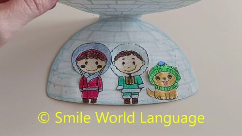 Igloo craft Inuit Eskimo family inside Manualidad esquimales iglú North ...